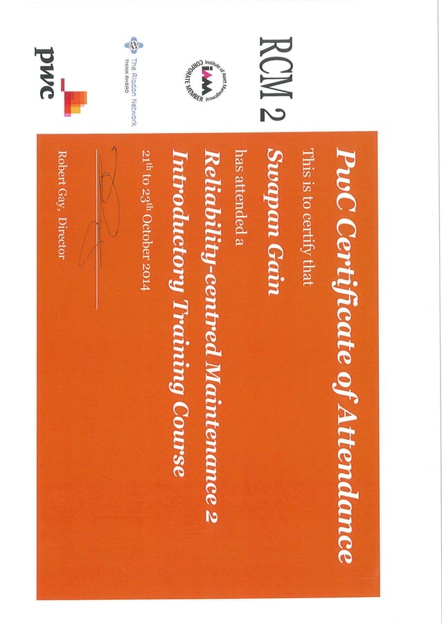 Certificate on RCM2 | PDF
