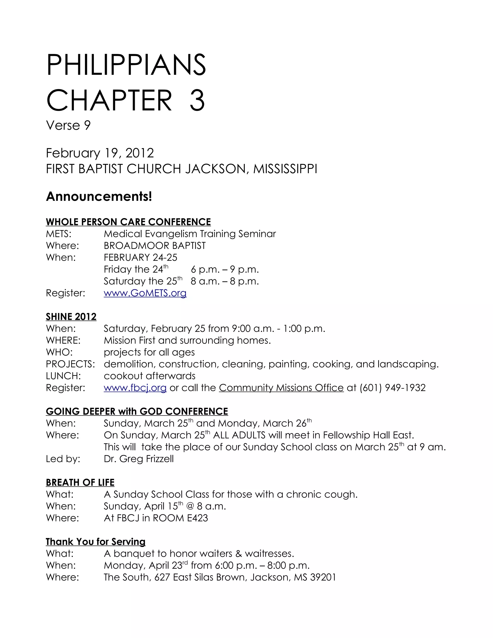 02 February 19, 2012 Philippians, Chapter 3 Verse 9 | PDF