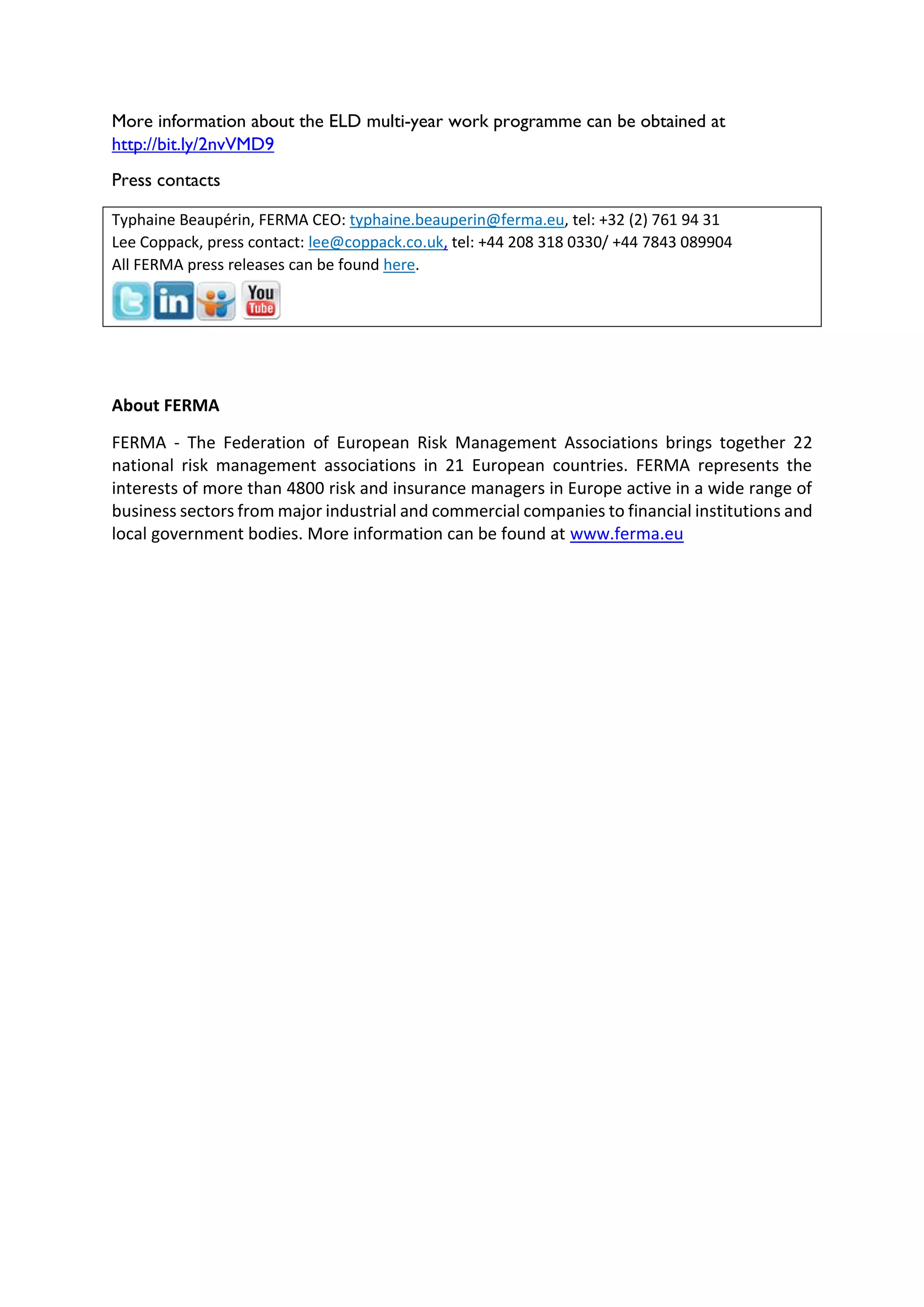 FERMA welcomes European Commission actions to improve ELD implementation | PDF