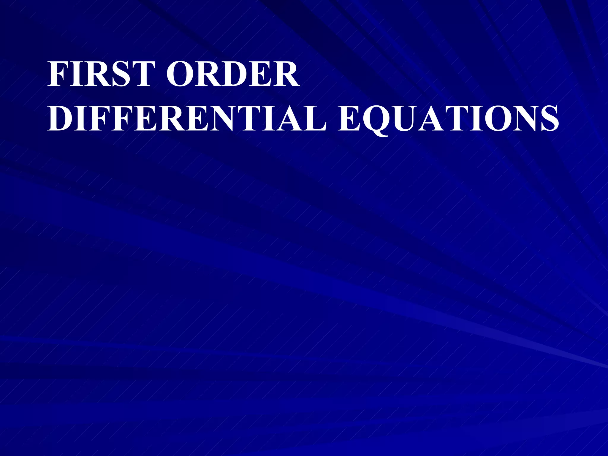 02 first order differential equations | PPT