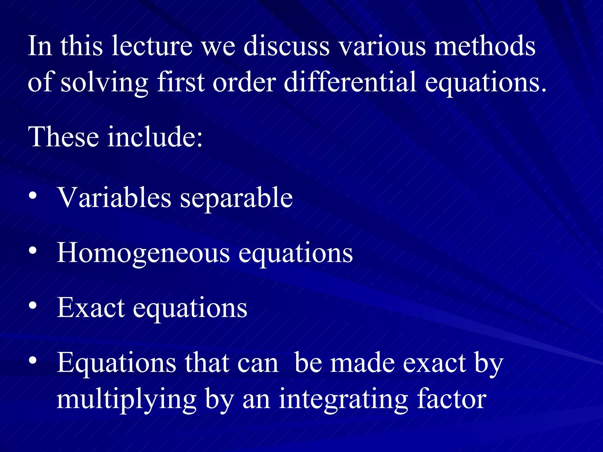 02 first order differential equations | PPT