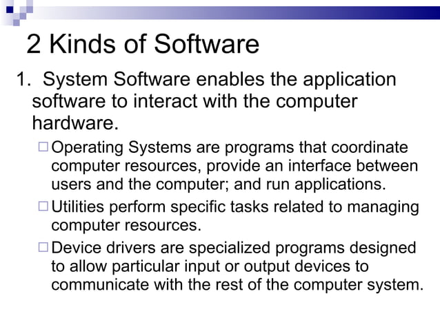 Fundamentals Of Computer | PPT | Operating Systems | Computer Software and Applications