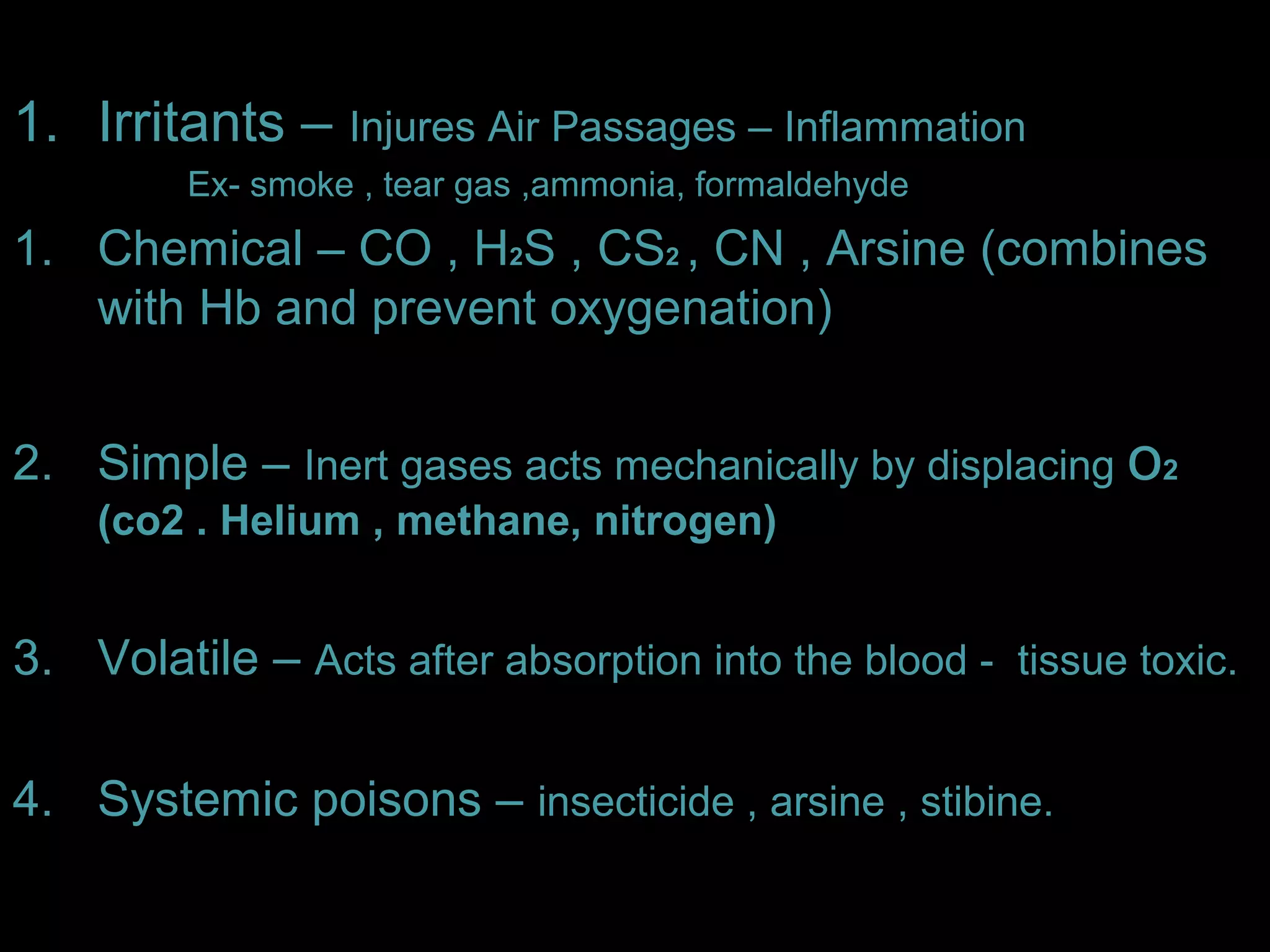 Asphyxiant poisons | PPT
