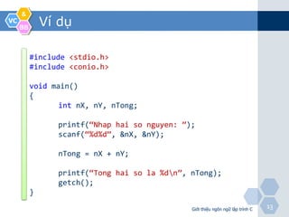 Phần 2: Giới thiệu ngôn ngữ lập trình C | PDF