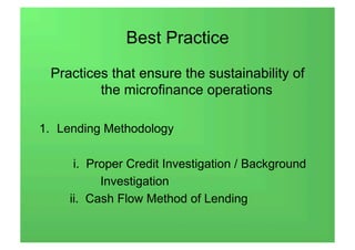 From Best Practices to Next Practices in Microfinance | PDF