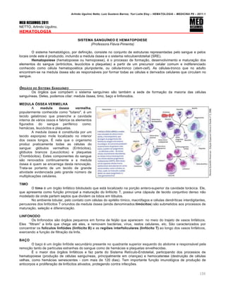 Resumo Completo de Hematologia - Diagnóstico, Doenças e Tratamentos ...