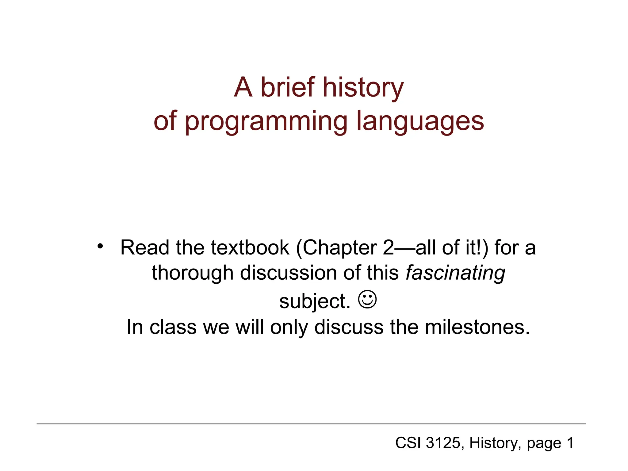 A brief history of programming languages | PPT