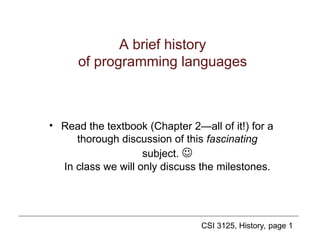 A brief history of programming languages | PPT
