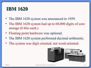 Computer System Architecture Lecture Note 2: History | PPT