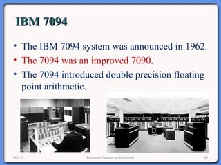 Computer System Architecture Lecture Note 2: History | PPT | Computing | Technology & Computing