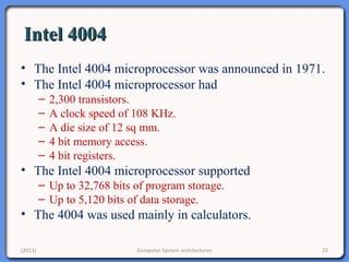 Computer System Architecture Lecture Note 2: History | PPT