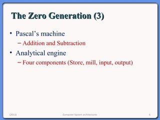 Computer System Architecture Lecture Note 2: History | PPT