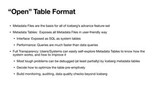 Icebergs Best Secret A Guide to Metadata Tables | PPT