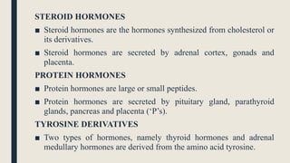 Hormones- its chemistry, classification, types, functioning, physiology ...