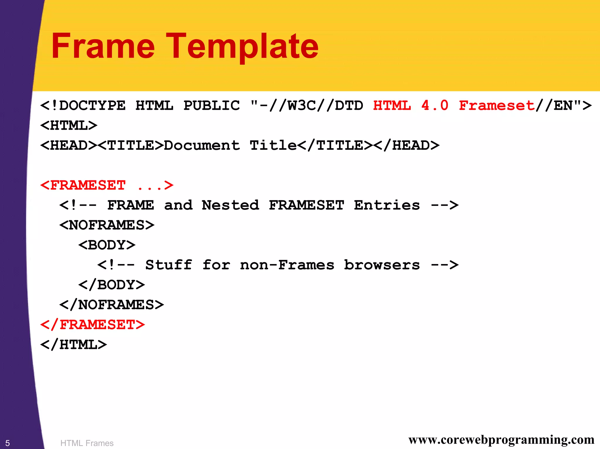 02html Frames | PPT