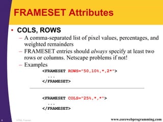 02html Frames | PPT