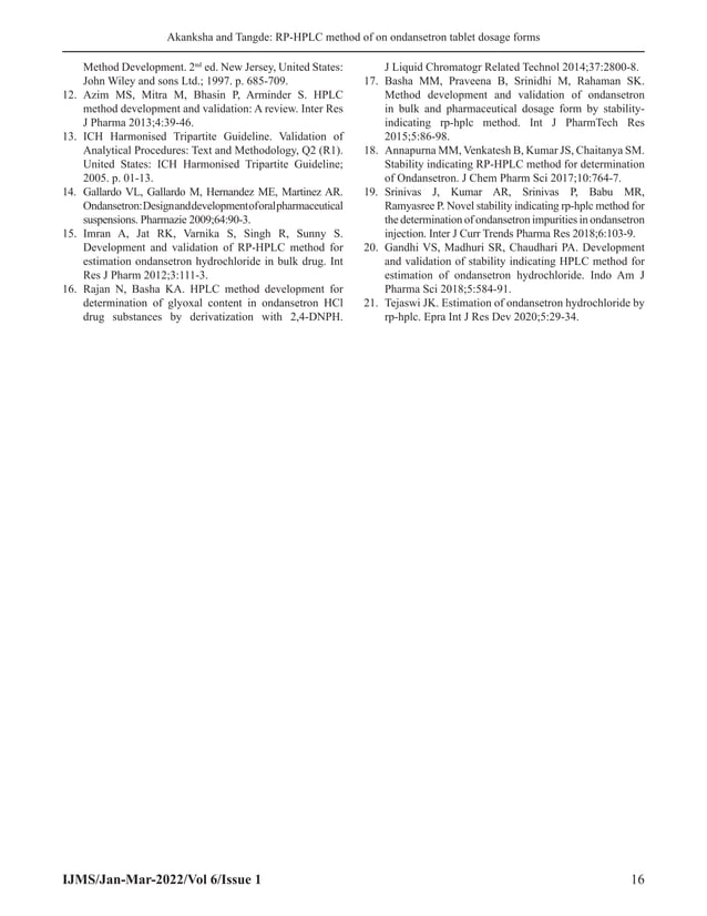 Development and validation of stability indicating RP-HPLC method for the determination of ...