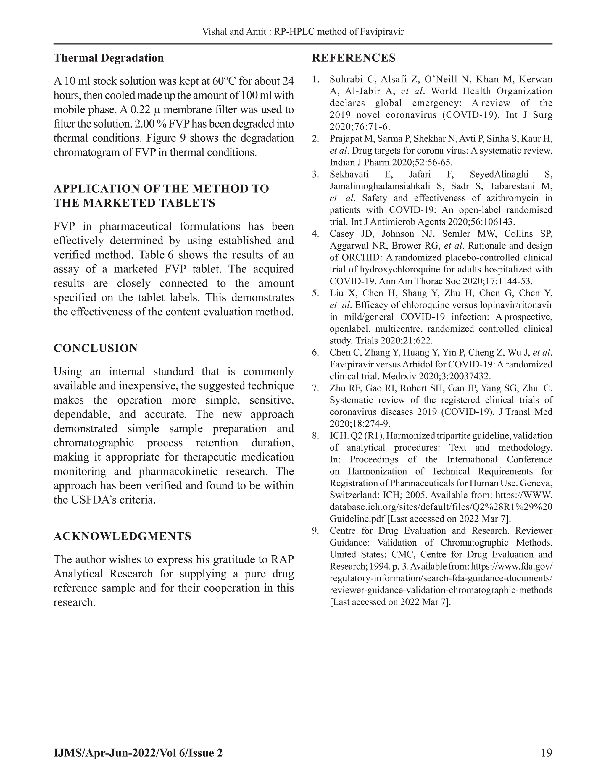 Method development and validation of Favipiravir by RP-HPLC | PDF