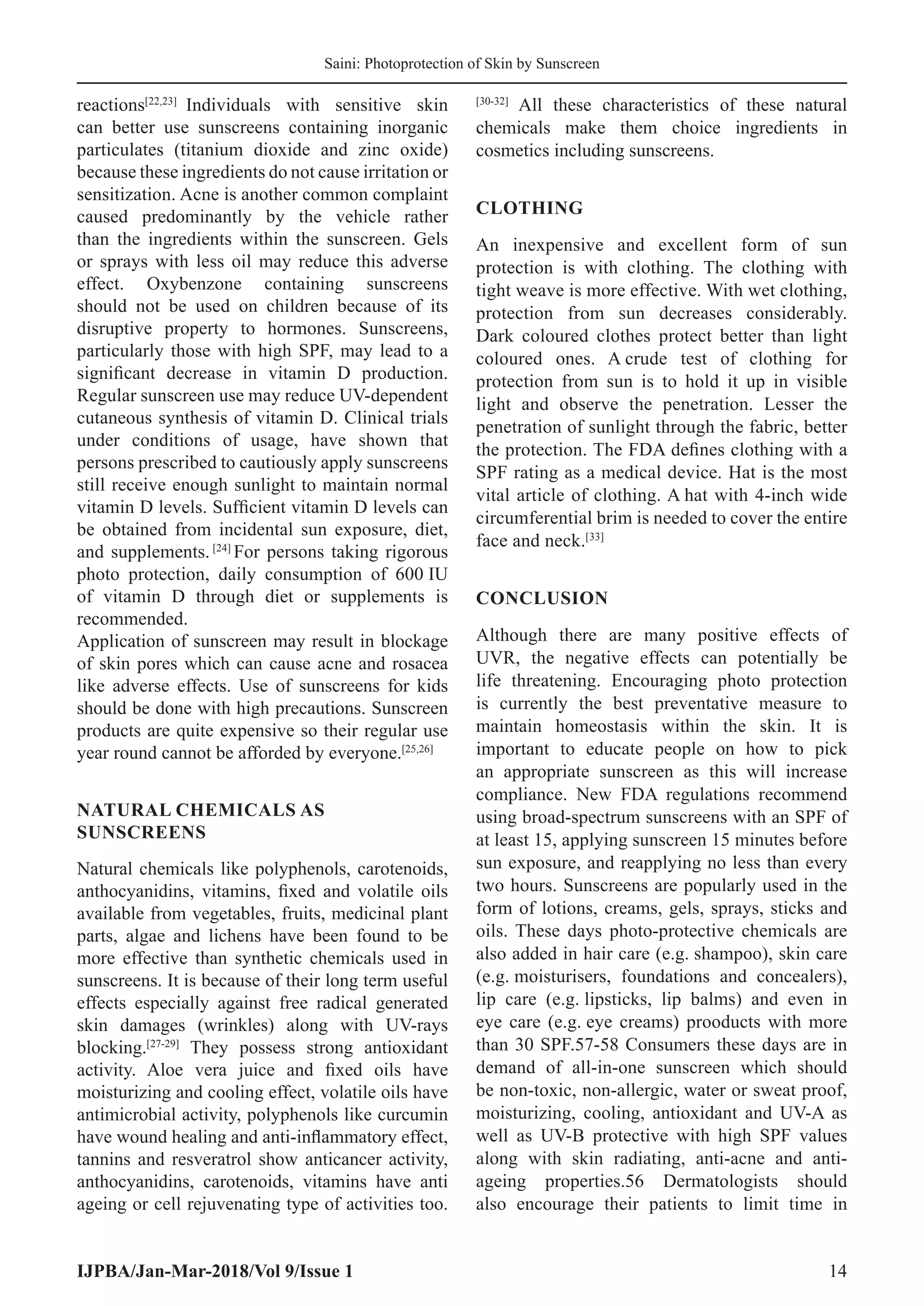 Photoprotection of Skin against Ultraviolet Radiations by Sunscreen | PDF