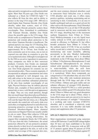 Photoprotection of Skin against Ultraviolet Radiations by Sunscreen | PDF