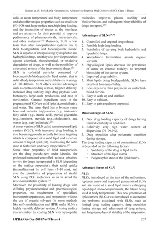 Solid Lipid Nanoparticles: A Strategy to Improve Oral Delivery of the ...