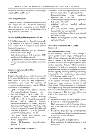 Solid Lipid Nanoparticles: A Strategy to Improve Oral Delivery of the ...