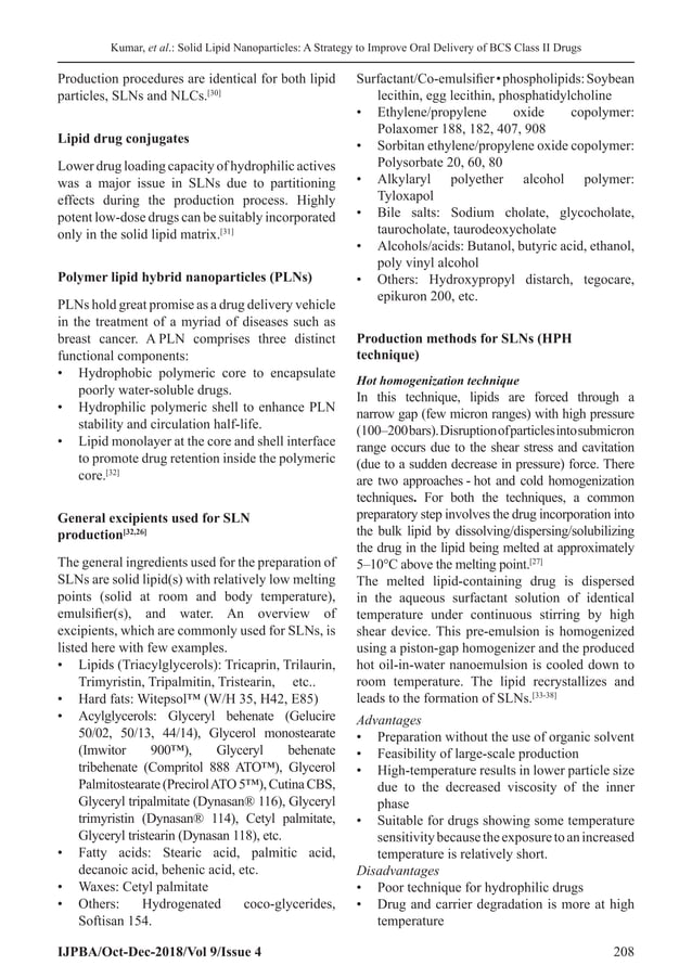 Solid Lipid Nanoparticles: A Strategy to Improve Oral Delivery of the ...