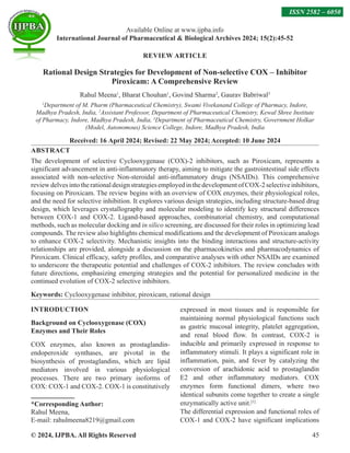 Rational Design Strategies for Development of Non-selective COX ...