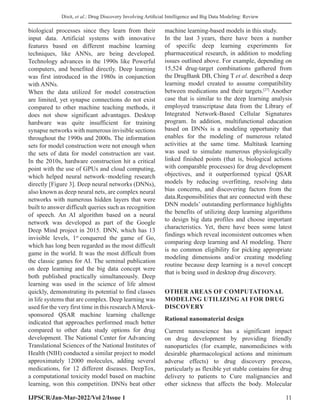 Drug Discovery Involving Artificial Intelligence and Big Data Modeling: Review | PDF