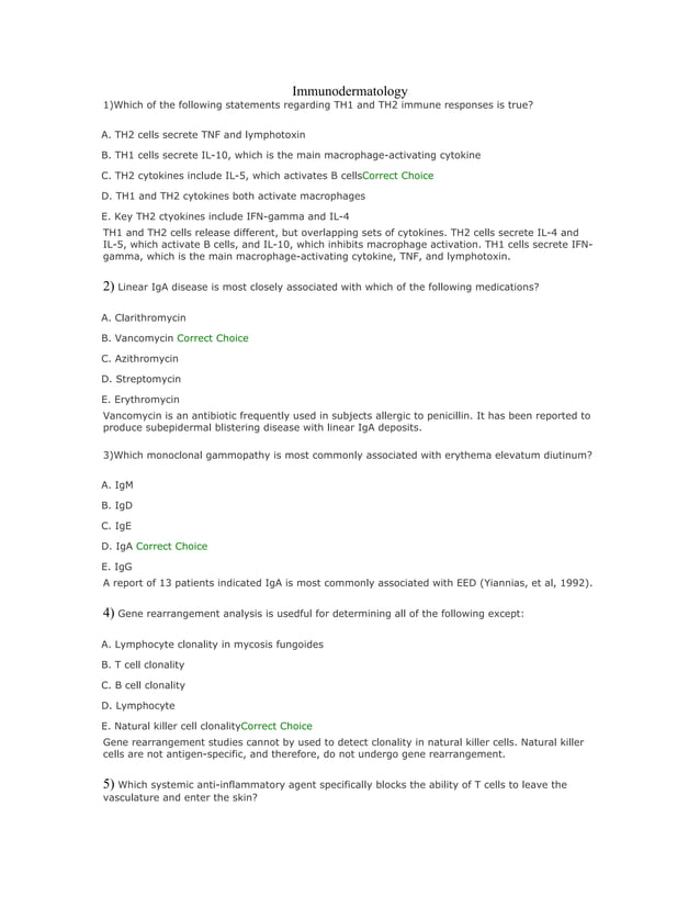 ETAS_MCQ_02 immunodermatology | PDF