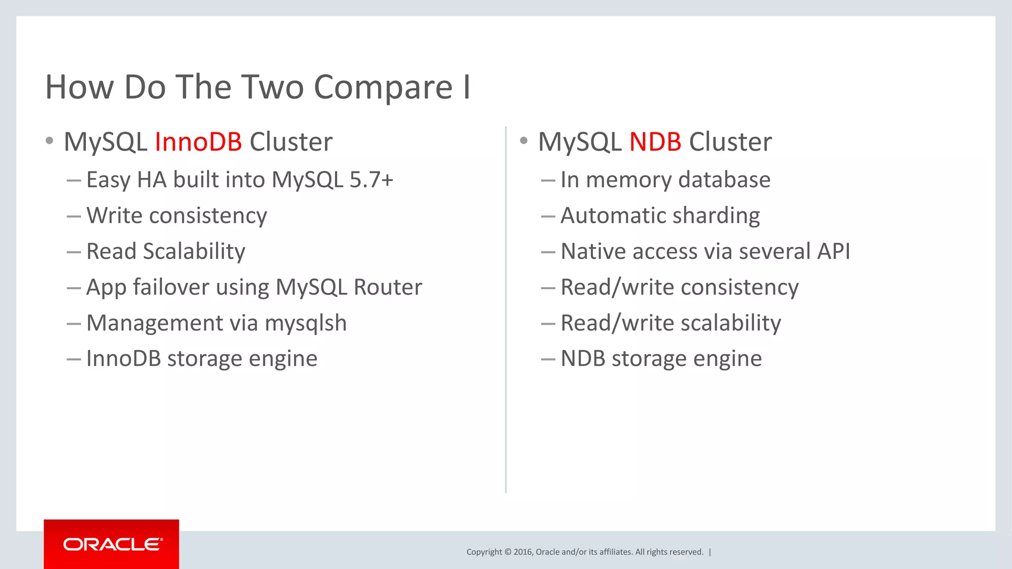 InnoDb Vs NDB Cluster | PDF