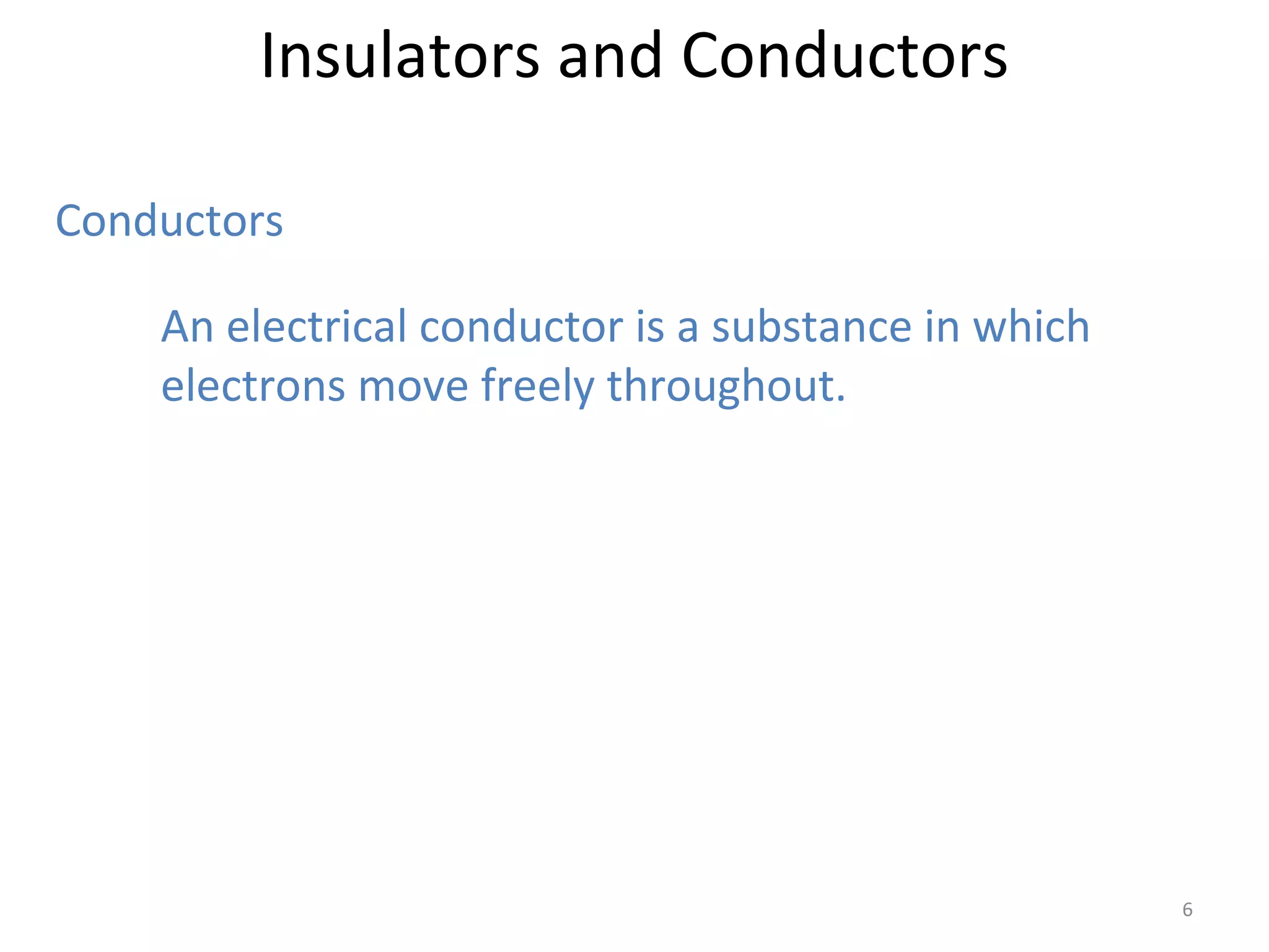 02 insulators and conductors | PPT | Physics | Science