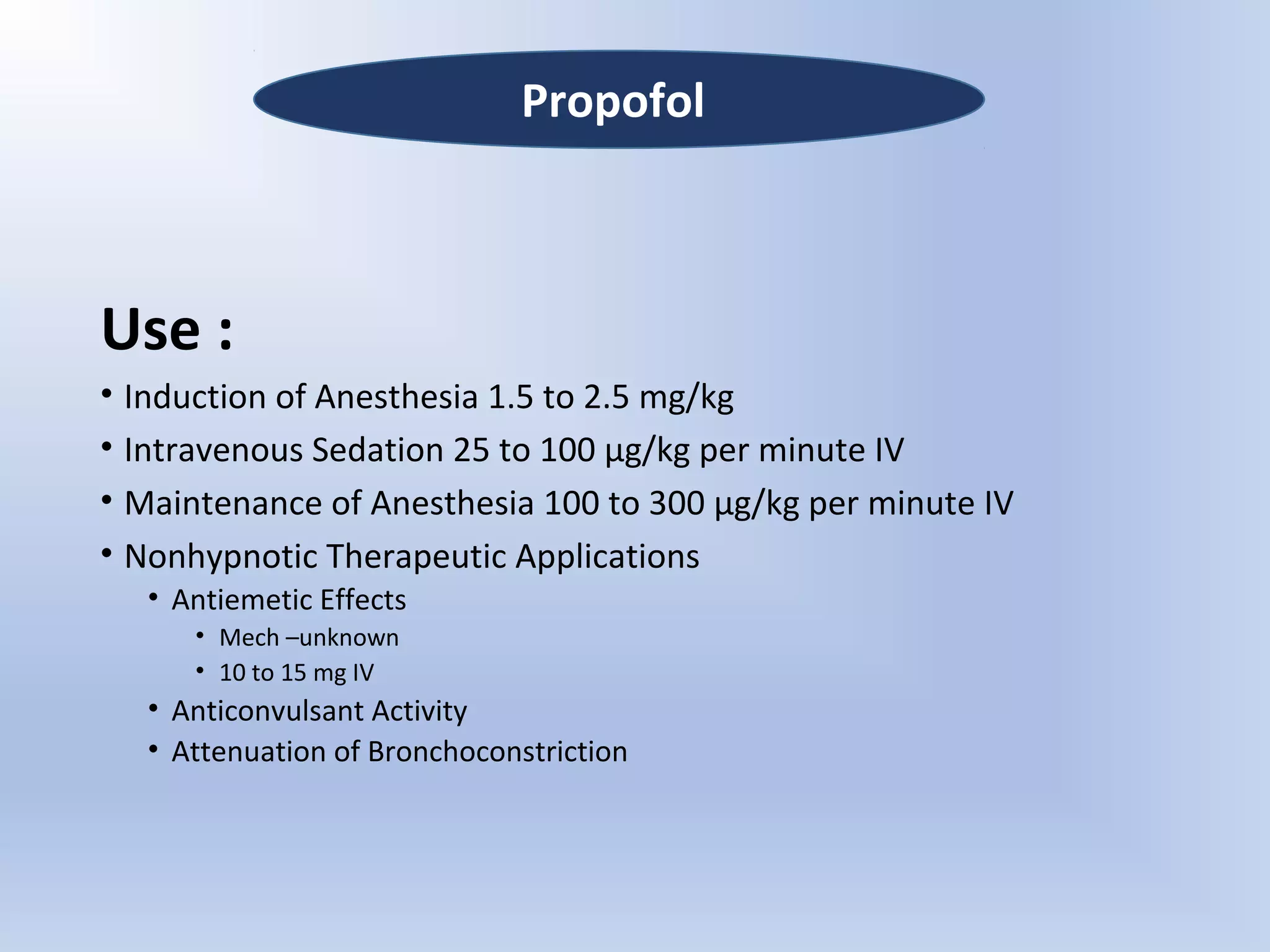 Intravenous induction agents | PPT