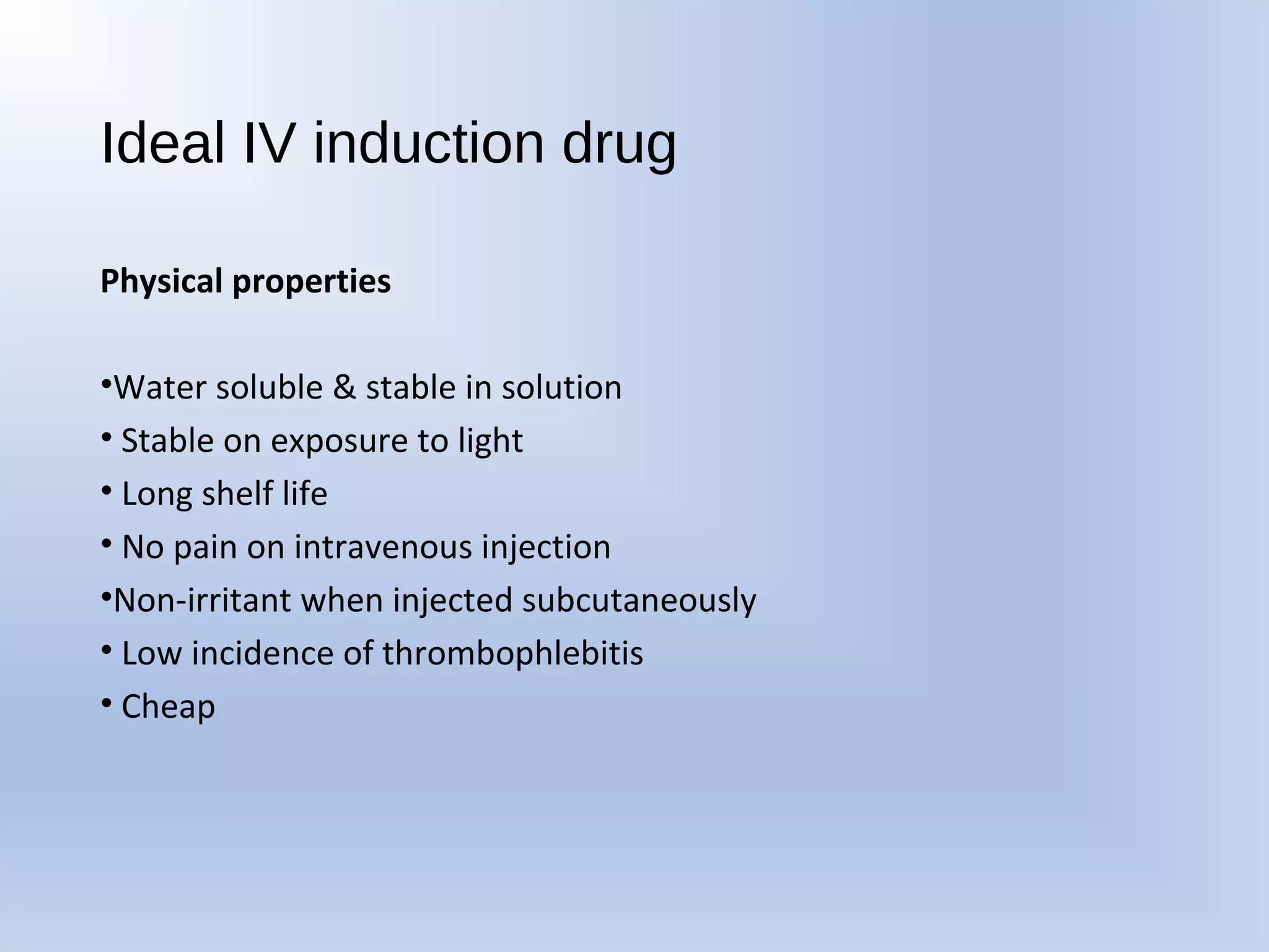 Intravenous induction agents | PPT