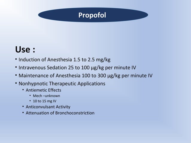 Intravenous induction agents | PPT