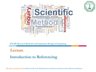 Research methods course - Introduction to Referencing | PPTX