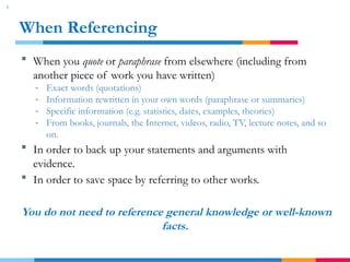 Research methods course - Introduction to Referencing | PPTX