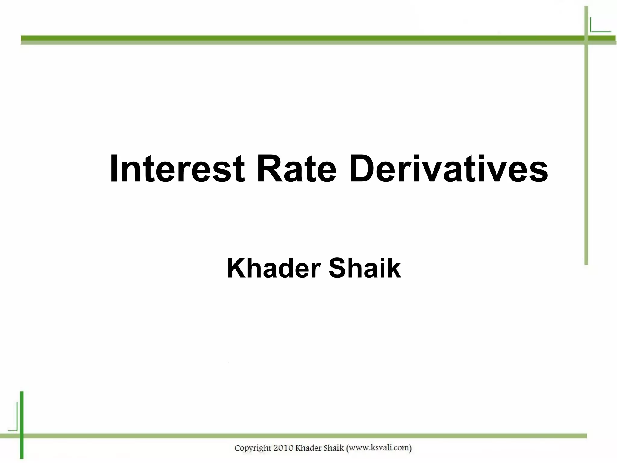 Interest Rate Derivatives | PPT