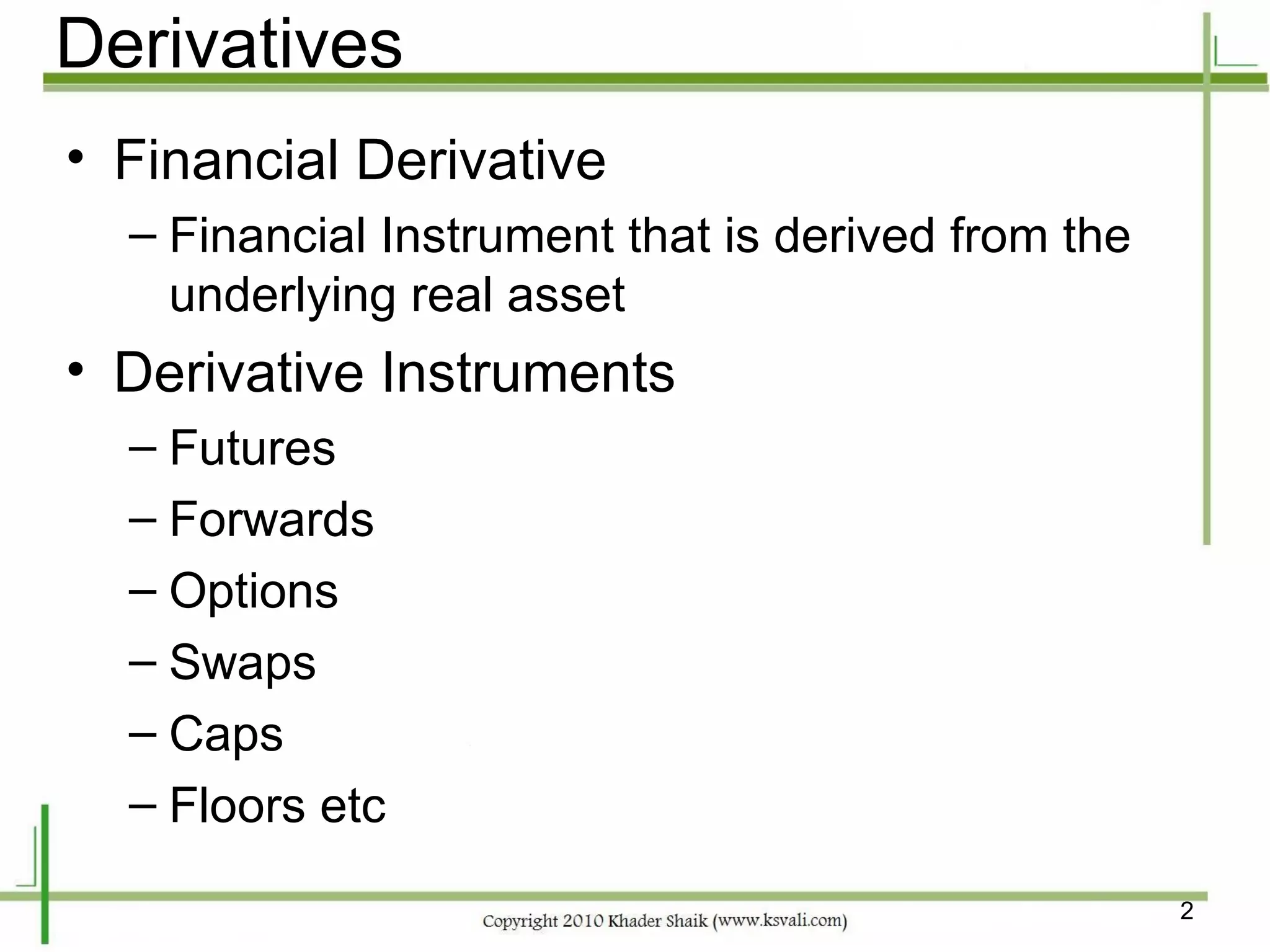 Interest Rate Derivatives | PPT