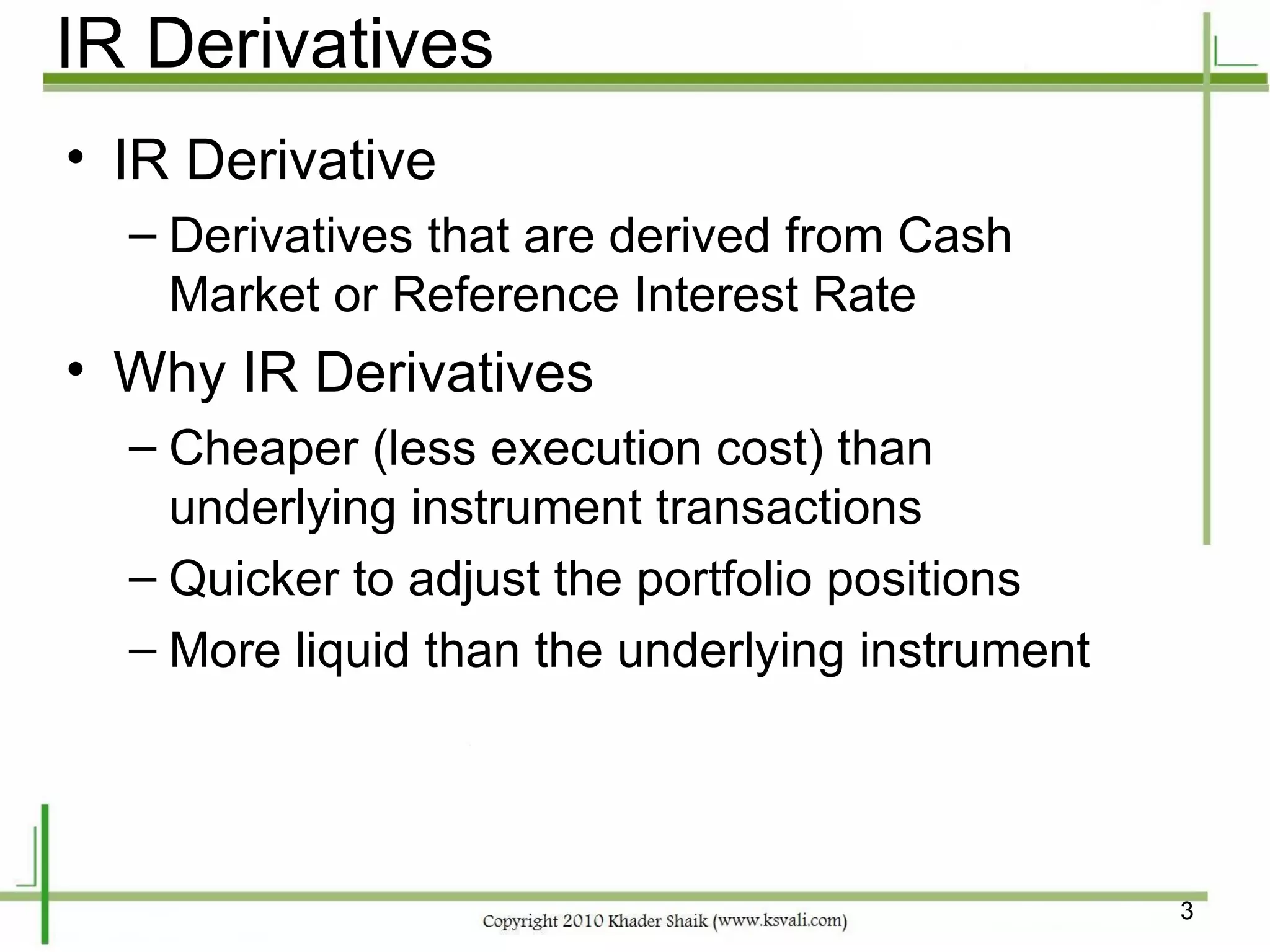 Interest Rate Derivatives | PPT