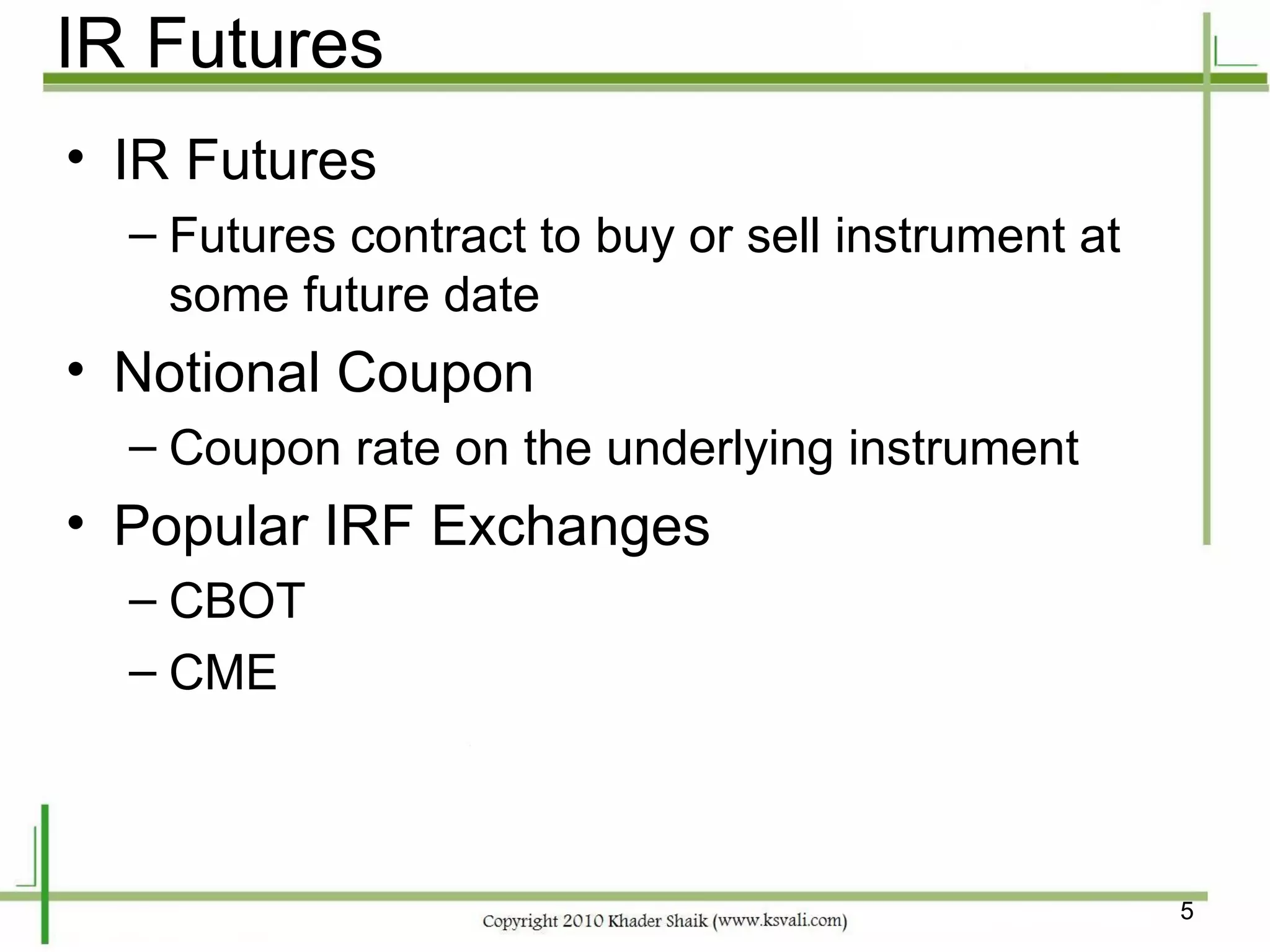 Interest Rate Derivatives | PPT