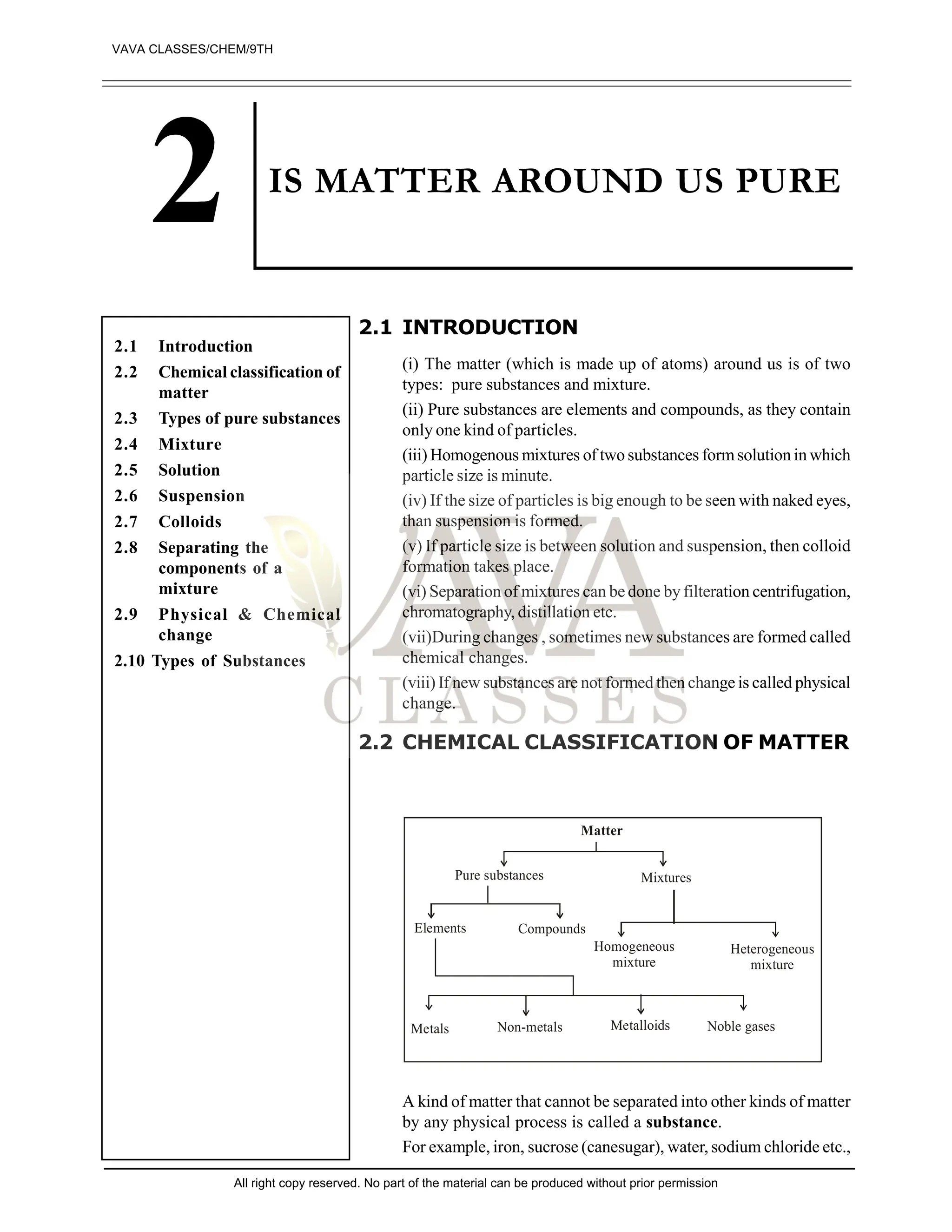 Class 9 Science chapter is matter around us pure notes pdf | PDF