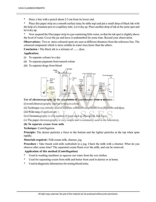 Class 9 Science chapter is matter around us pure notes pdf | PDF ...