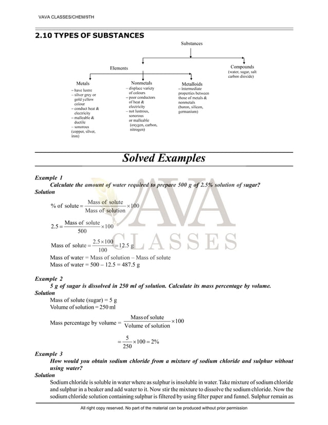 Class 9 Science chapter is matter around us pure notes pdf | PDF ...