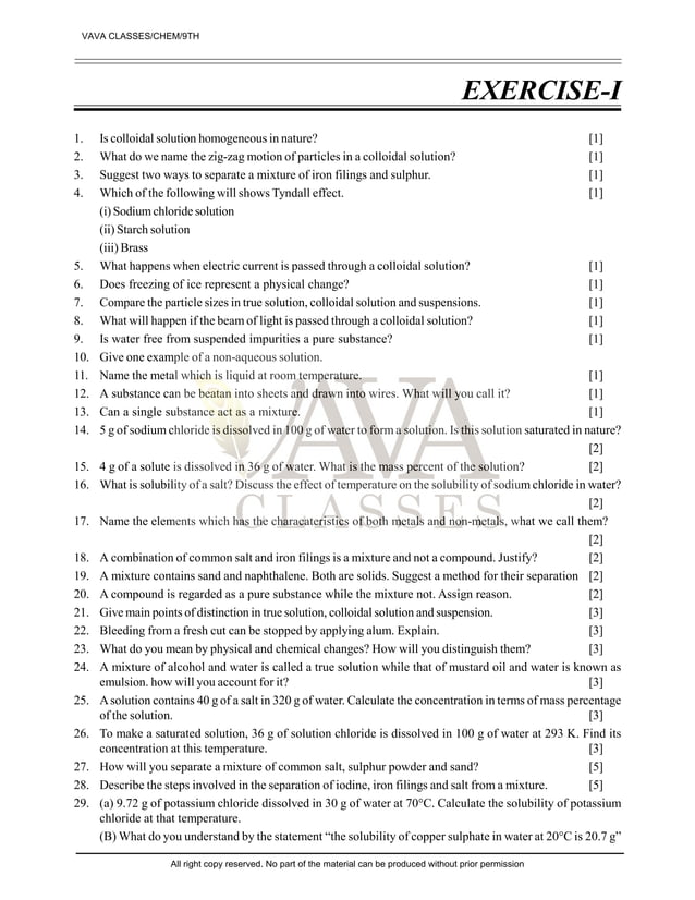 Class 9 Science chapter is matter around us pure notes pdf | PDF ...