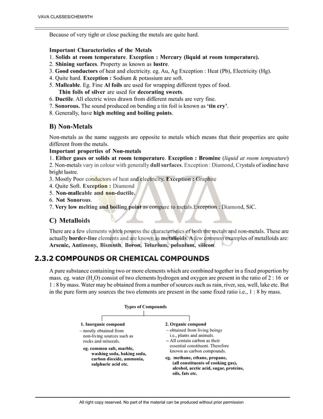 Class 9 Science chapter is matter around us pure notes pdf | PDF ...