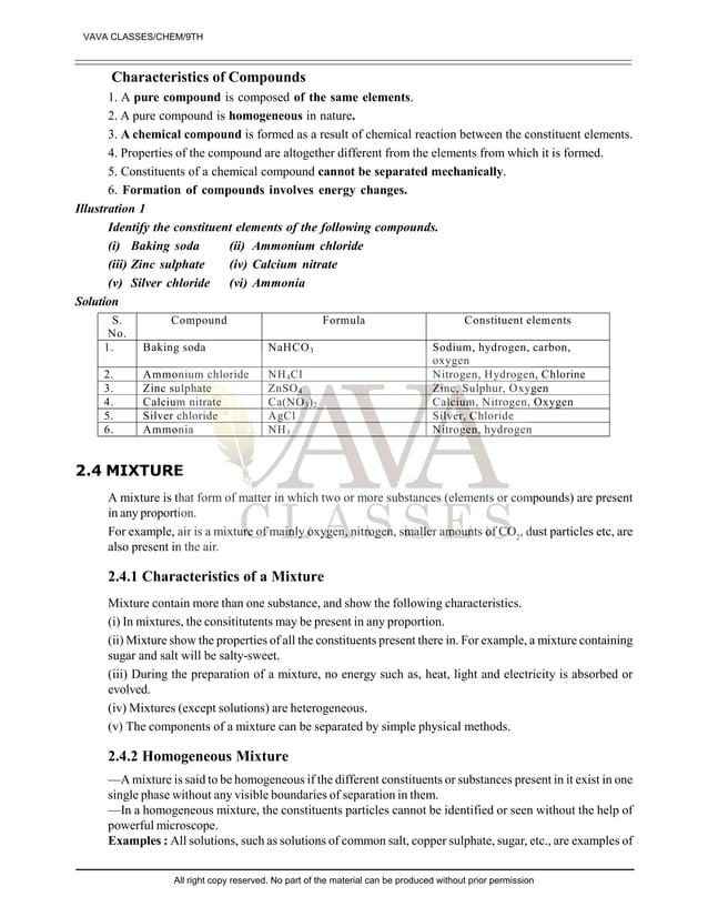 Class 9 Science chapter is matter around us pure notes pdf | PDF ...