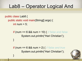 02 Java Language And OOP Part II LAB | PPT