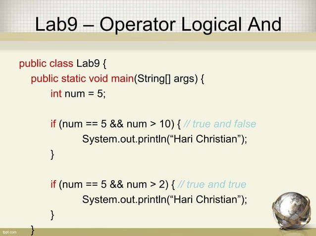 02 Java Language And OOP Part II LAB | PPT