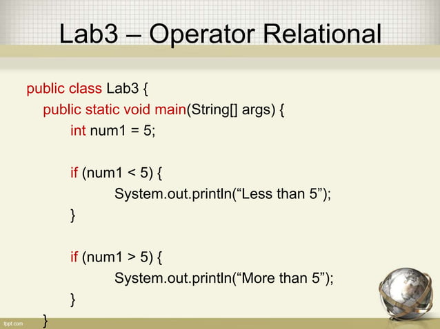 02 Java Language And OOP Part II LAB | PPT